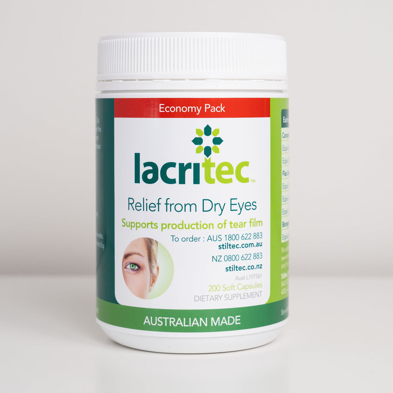 Lacritec Dry Eye Supplement - 200 Capsules – One Stop Dry Eye Shop